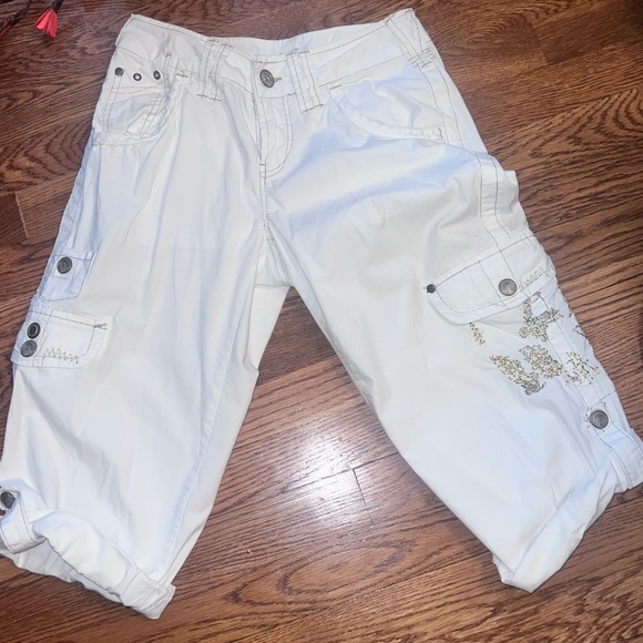 Cache | Pants & Jumpsuits | Cache Off White Cropped Cargo Pants W ...